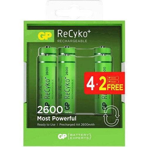 GP - Rechargeable 2600mAh - AA 4pk + 2 FREE – Jacobs Digital