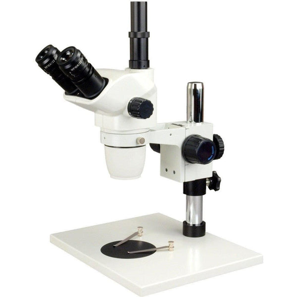 Omax 6.7X-45X Simul-Focal Zoom Trinocular Stereo Microscope with Metal ...