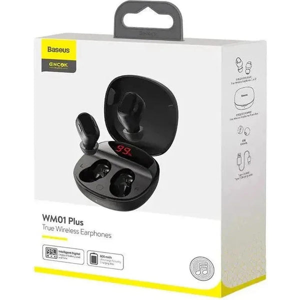Baseus True Wireless Ear Buds WM01 PLUS - Black - SPECIAL – Jacobs Digital