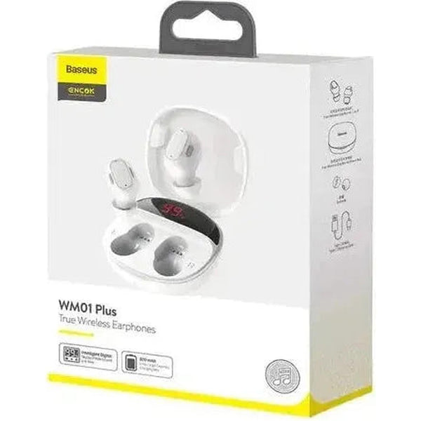 Baseus True Wireless Ear Buds WM01 PLUS - White - SPECIAL – Jacobs Digital